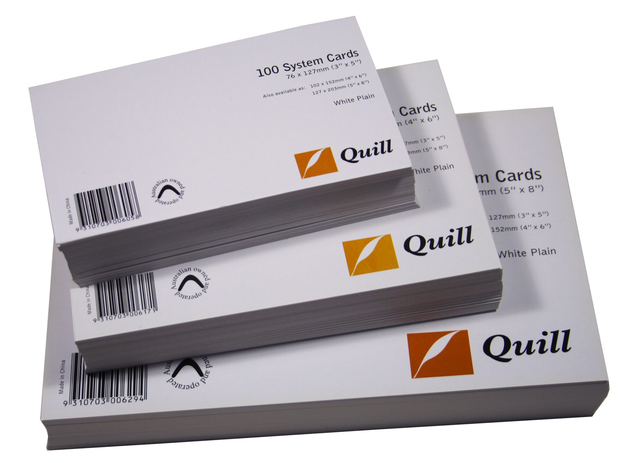 Quill Palm/Study/System Cards Plain 210gsm 5” x 3” (127 x 76mm) Pack ...